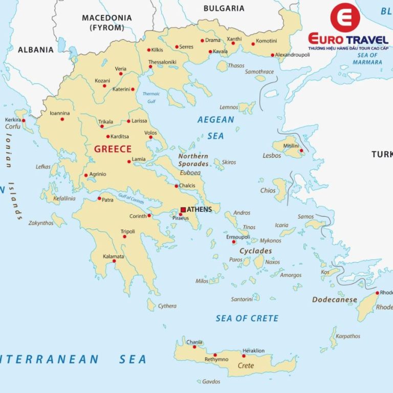 Bản đồ Hy Lạp (Greece Map) khổ lớn phóng to mới nhất 2023