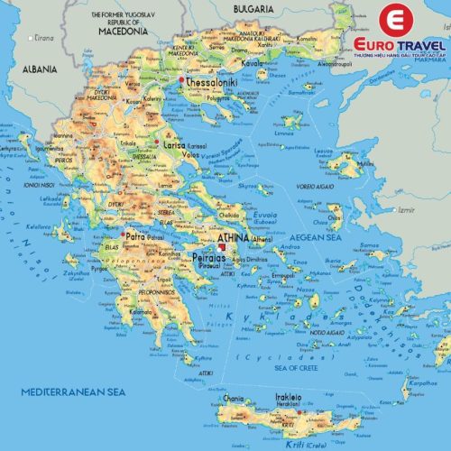 Bản đồ Hy Lạp (Greece Map) khổ lớn phóng to mới nhất 2023